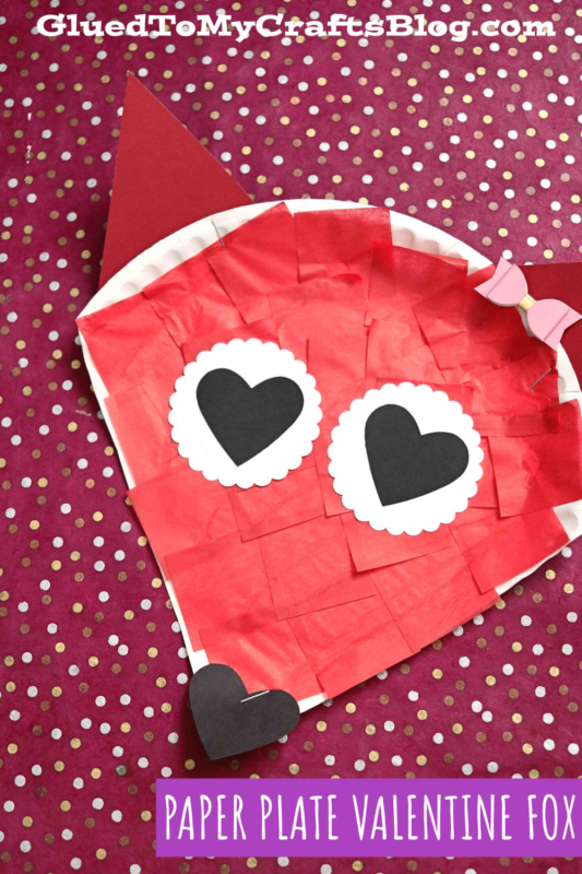 Paper Plate Valentine Fox Craft Idea