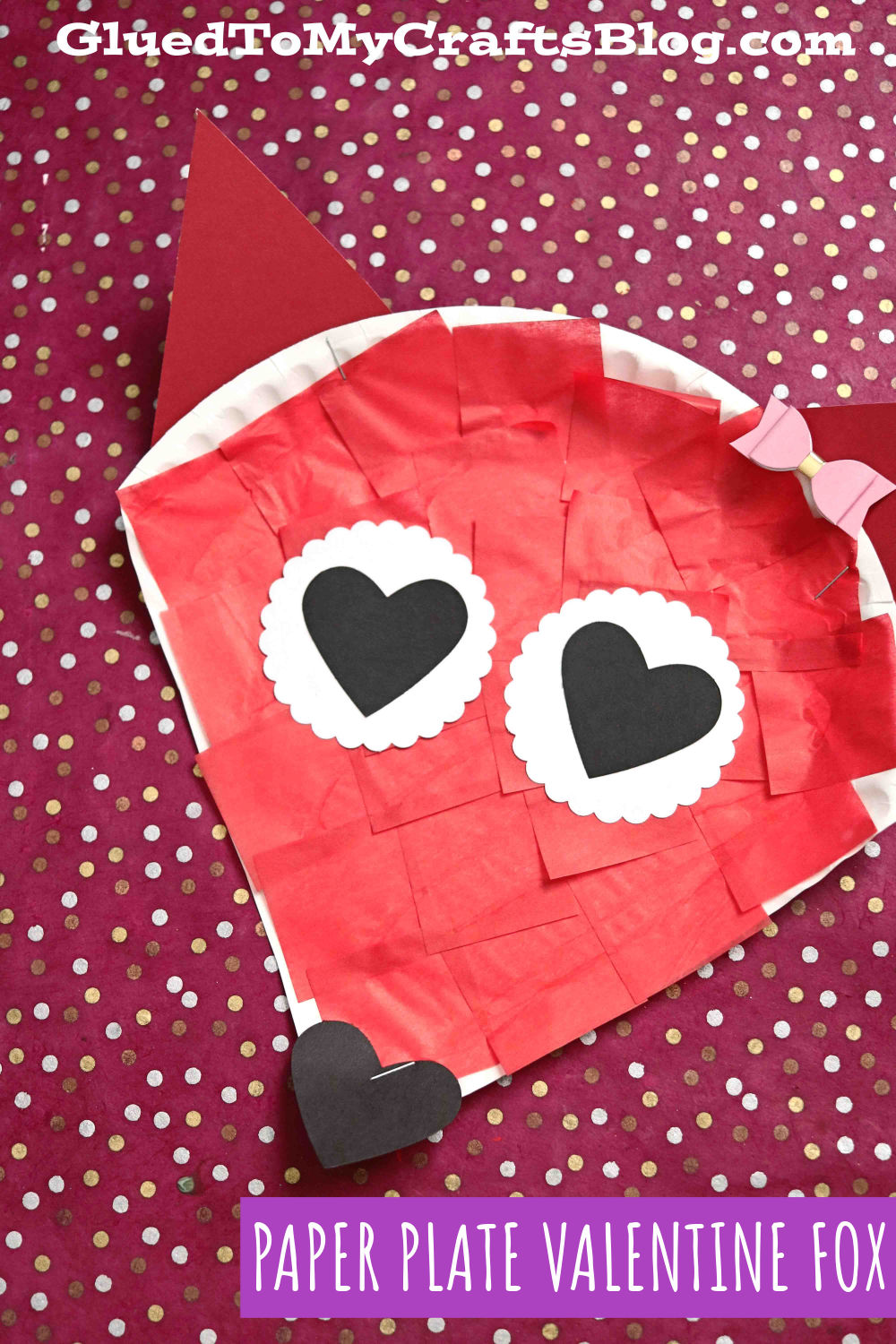 Paper Plate Valentine Fox