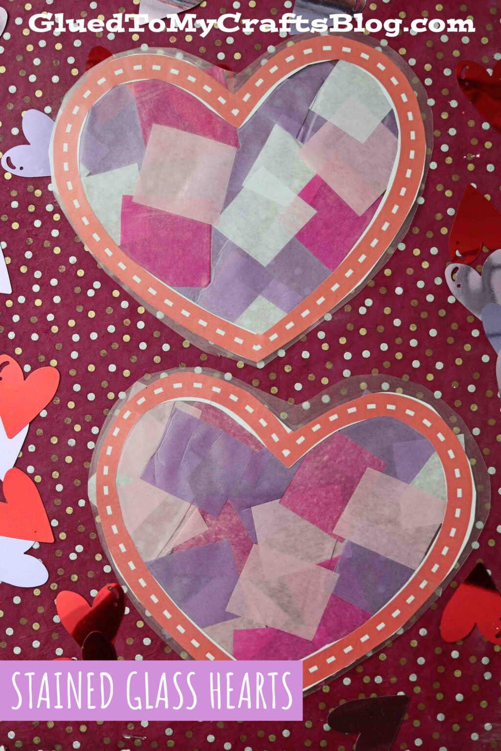 Stained Glass Hearts - Craft Idea For Valentine's Day