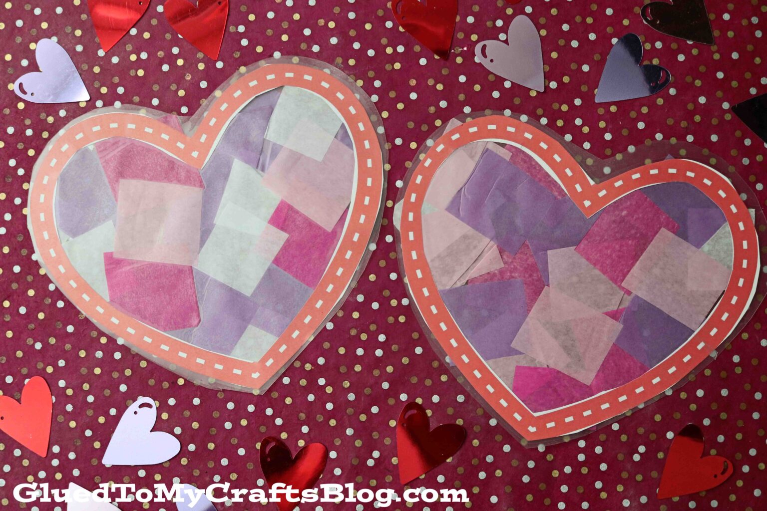 Stained Glass Hearts - Craft Idea For Valentine's Day