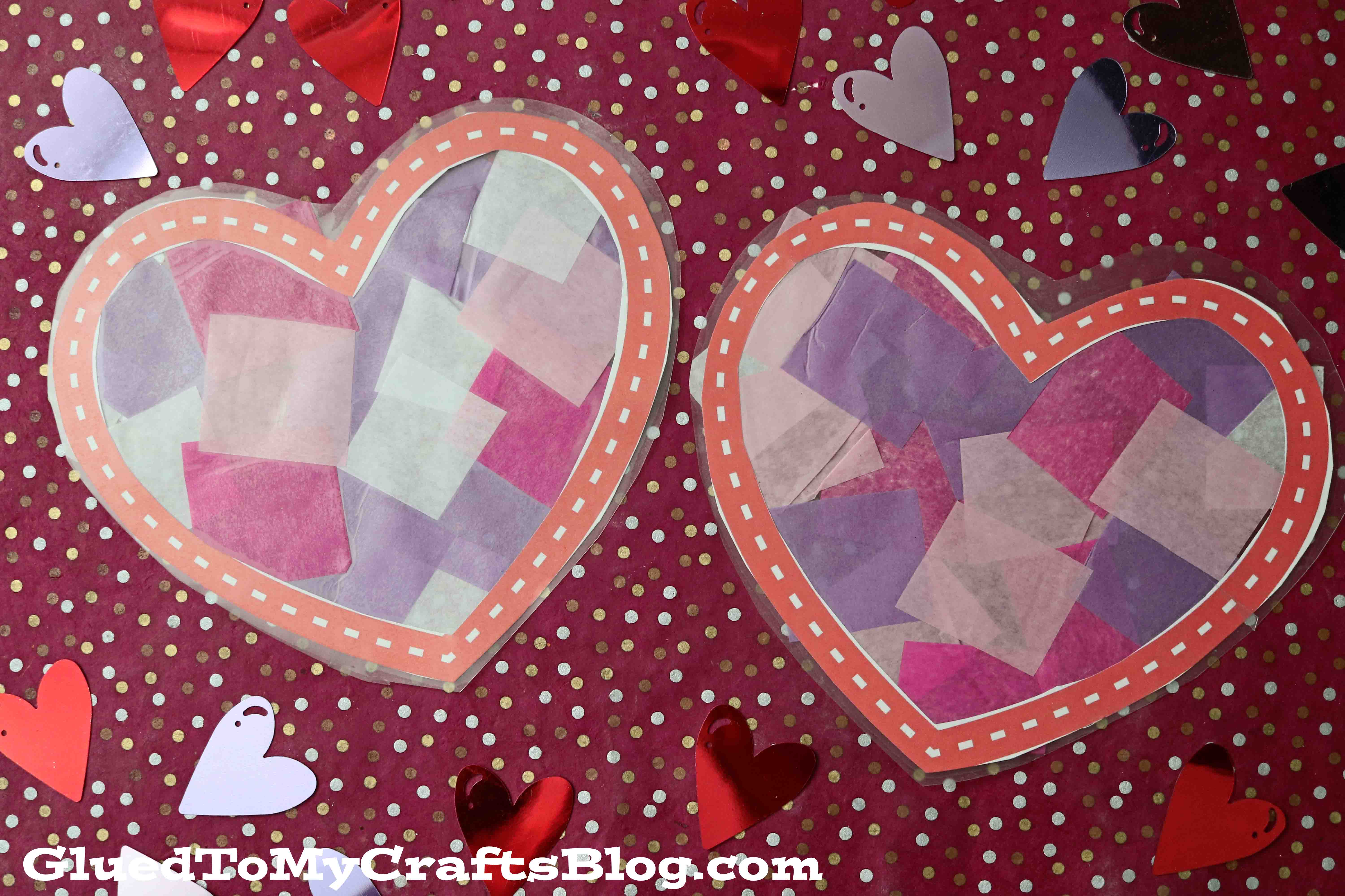 Stained Glass Hearts - Craft Idea For Valentine's Day