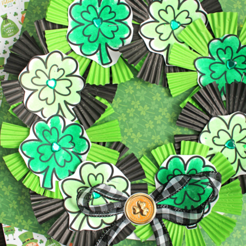 Cupcake Liner St. Patrick's Day Wreath Craft