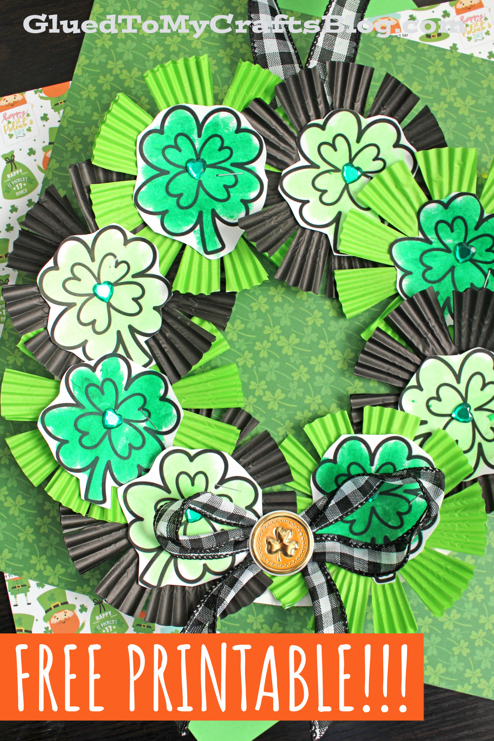 Cupcake Liner St. Patrick's Day Wreath Craft
