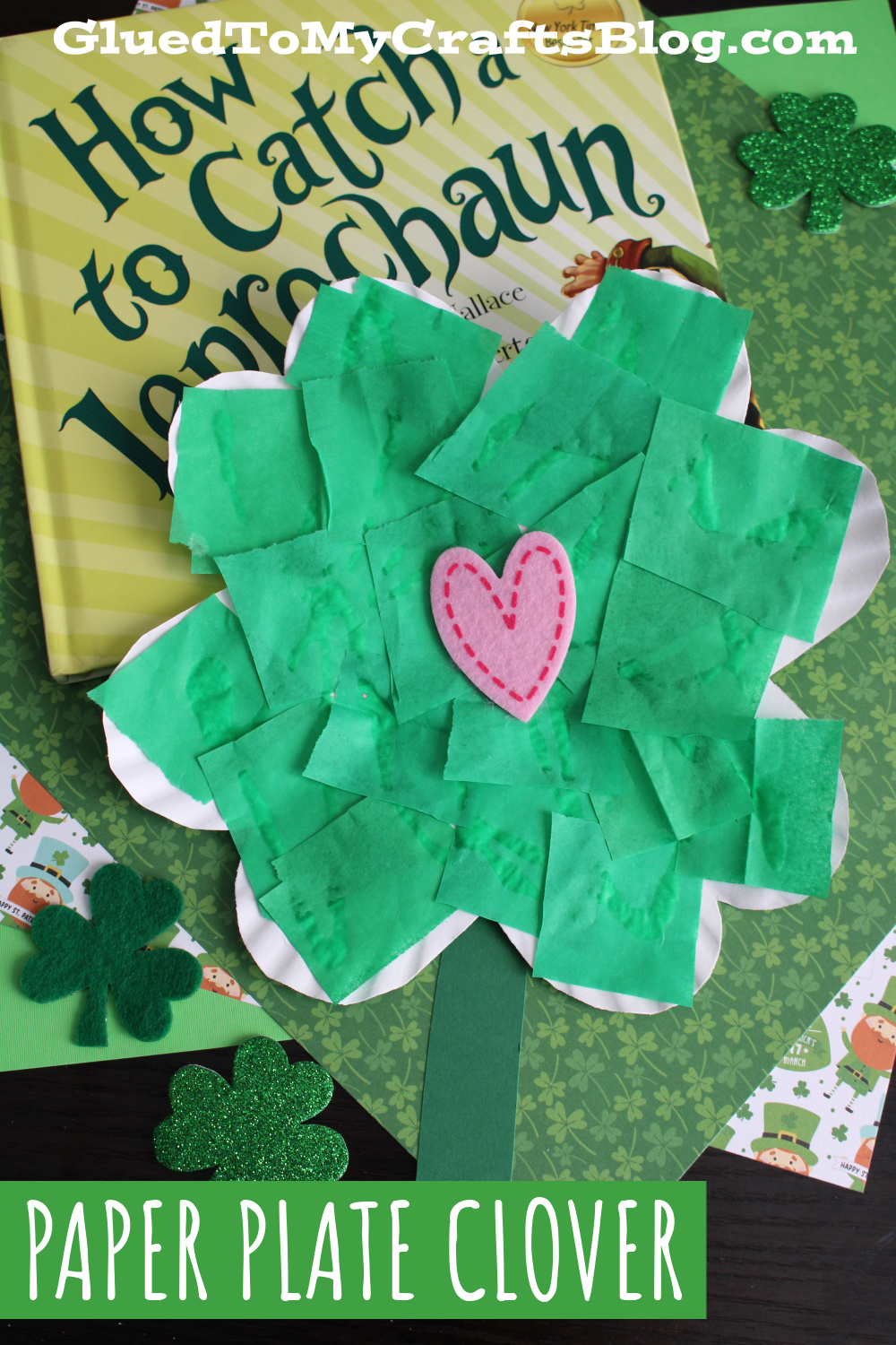 Paper Plate Four Leaf Clover Craft