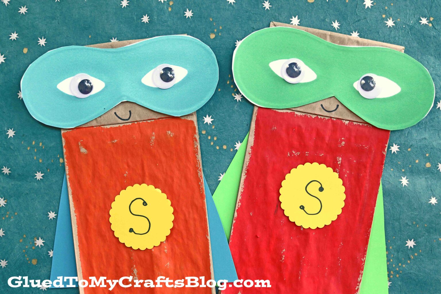 Paper Bag Superhero Puppet Craft Idea
