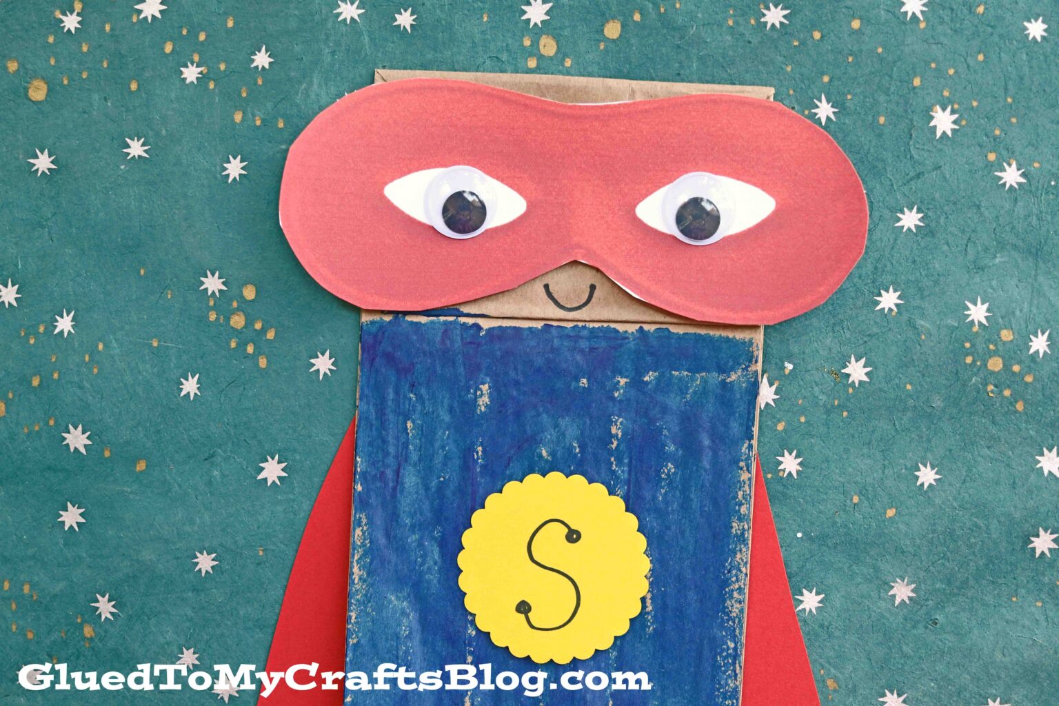 Paper Bag Superhero Puppet Craft Idea