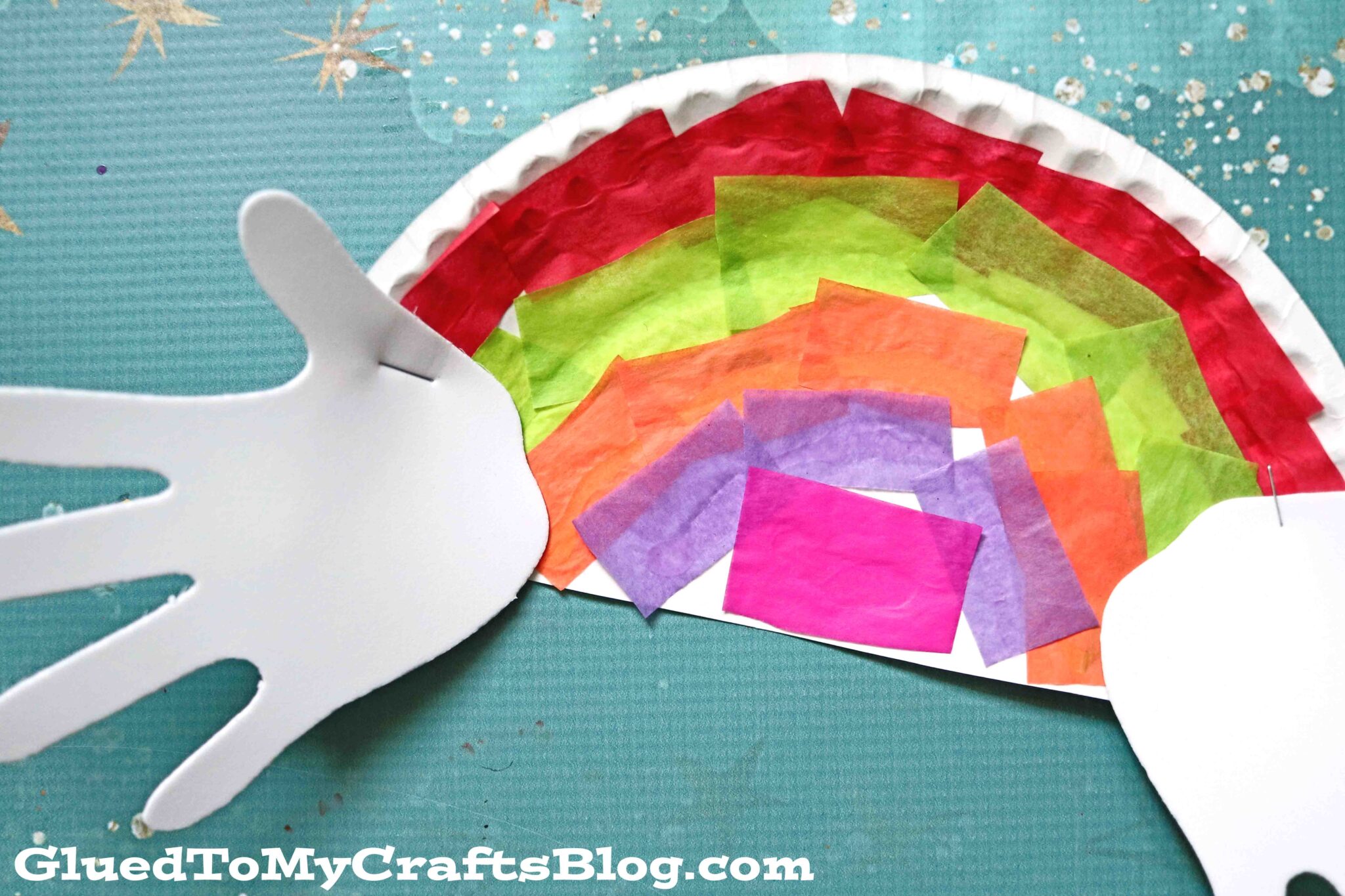 Handprint & Tissue Paper Rainbow Craft Idea