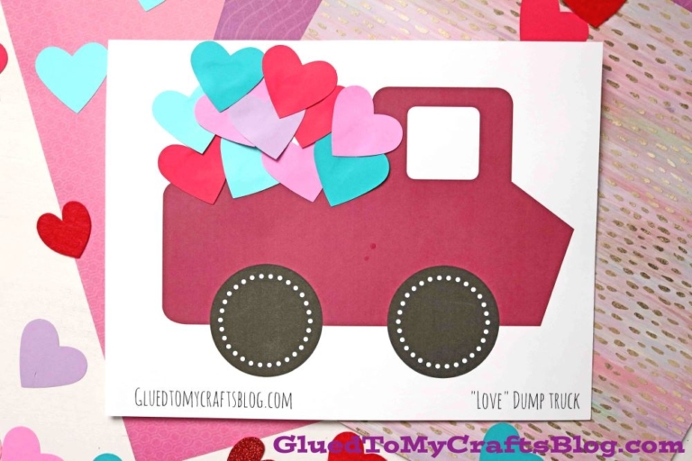 Heart Filled Valentine Love Dump Truck