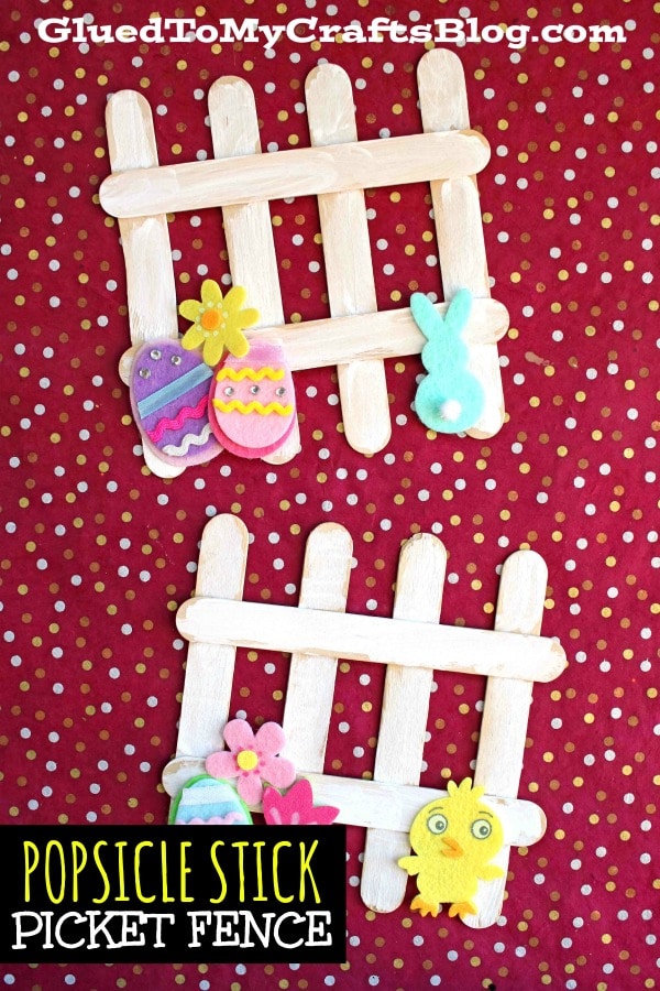 Popsicle Stick Picket Fence Craft Idea For Spring