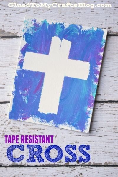Tape Resistant Cross Canvas - Sunday School Craft Idea