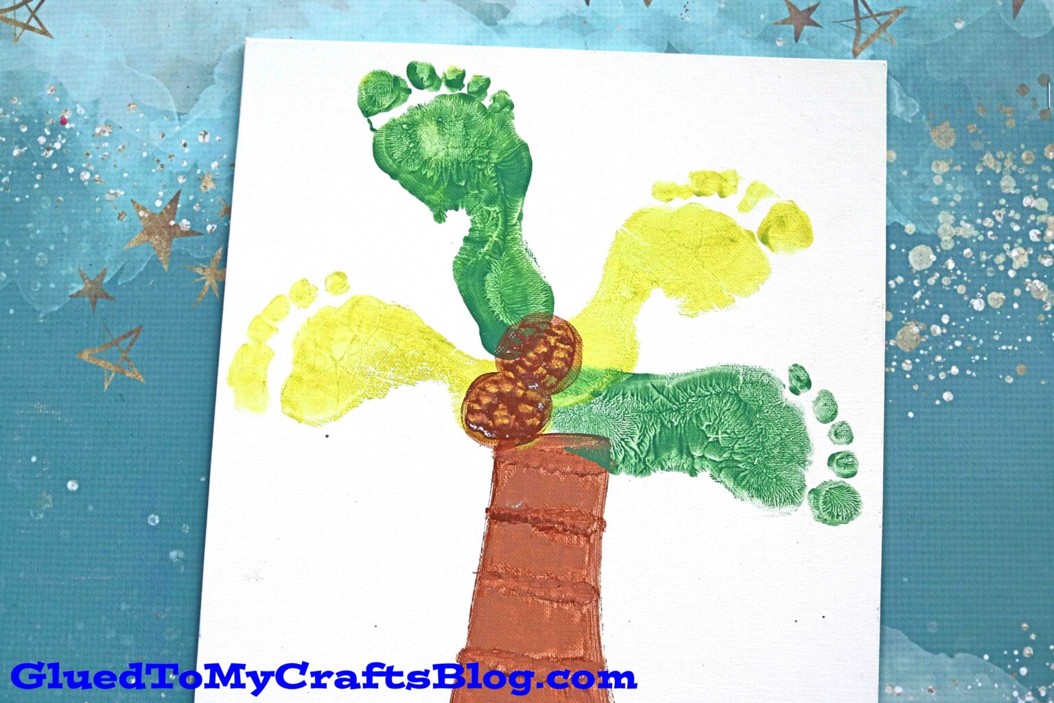 Footprint Palm Tree Canvas Craft