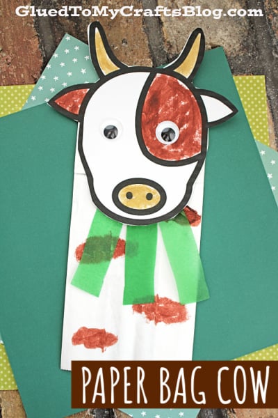 Paper Bag Cow Puppet Craft