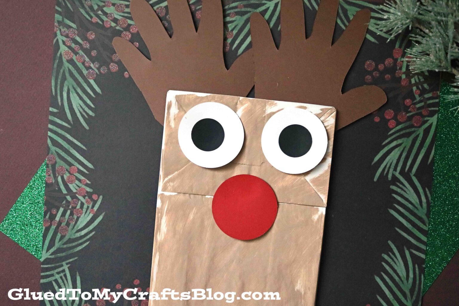 Paper Bag Reindeer Puppet Craft Idea For Christmas