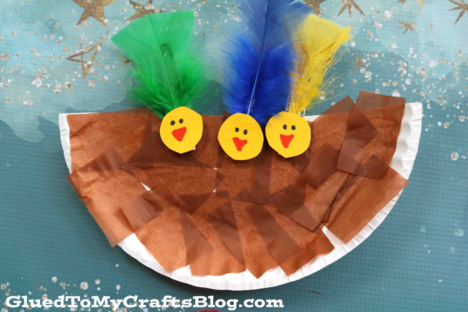 Paper Plate and Clothespin Bird Nest Craft Idea