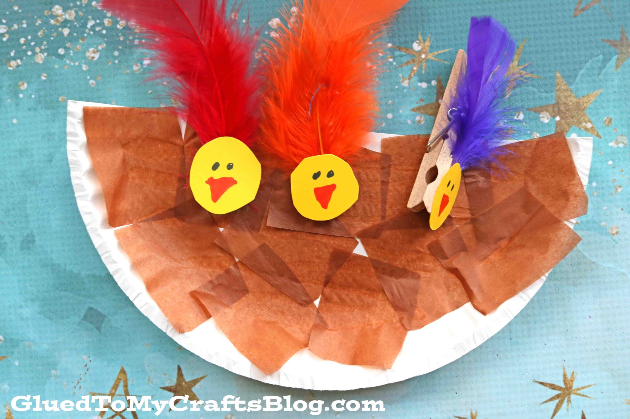 Paper Plate and Clothespin Bird Nest Craft Idea