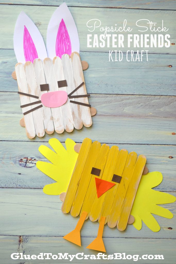 Popsicle Stick Easter Friends Craft Idea