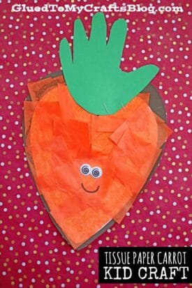 Handprint Tissue Paper Carrot Craft