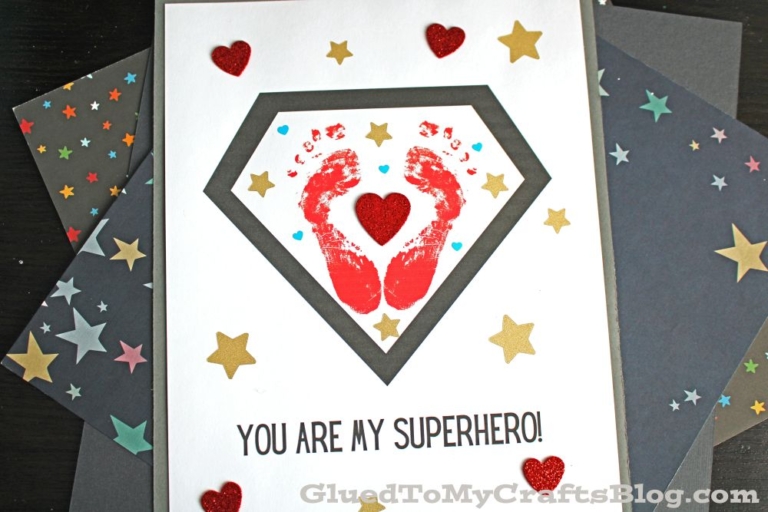 Baby Footprint Superhero Keepsake Printable