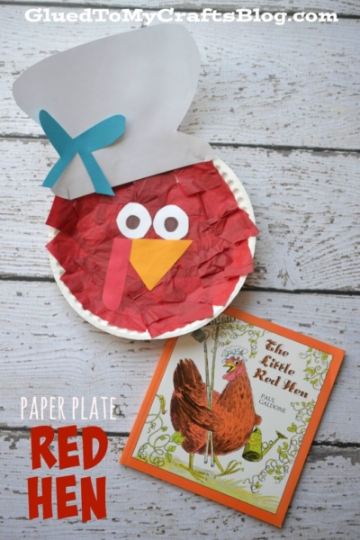 Paper Plate Little Red Hen Craft Idea