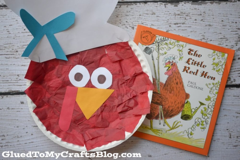 Paper Plate Little Red Hen Craft Idea
