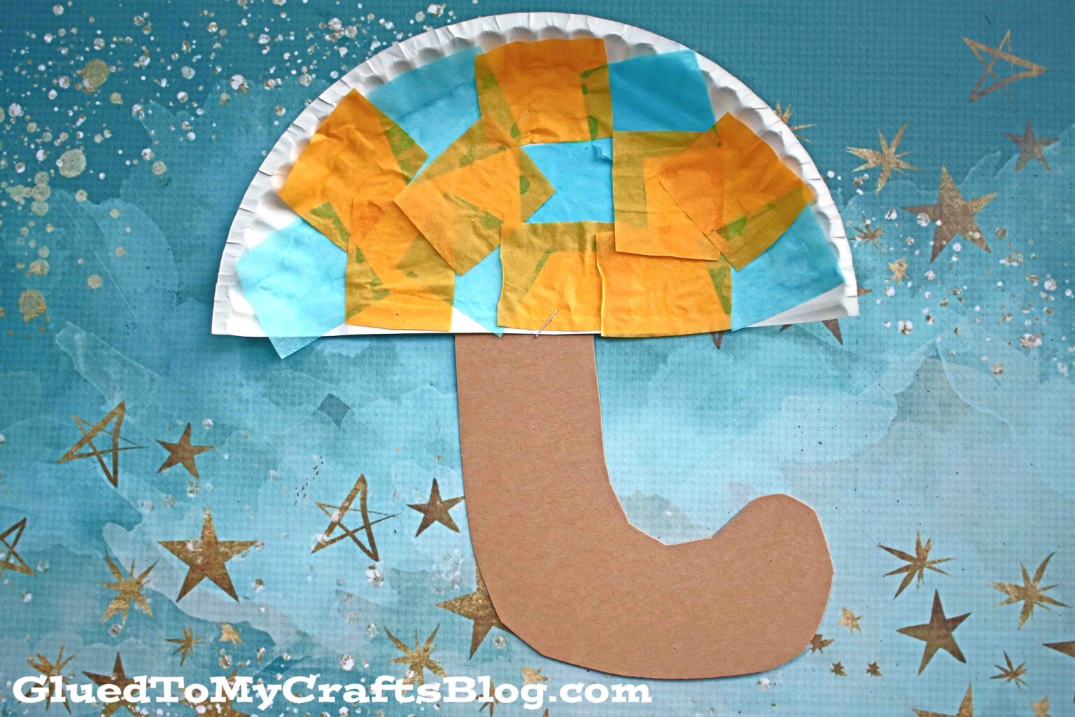 Paper Plate Umbrella Craft Idea