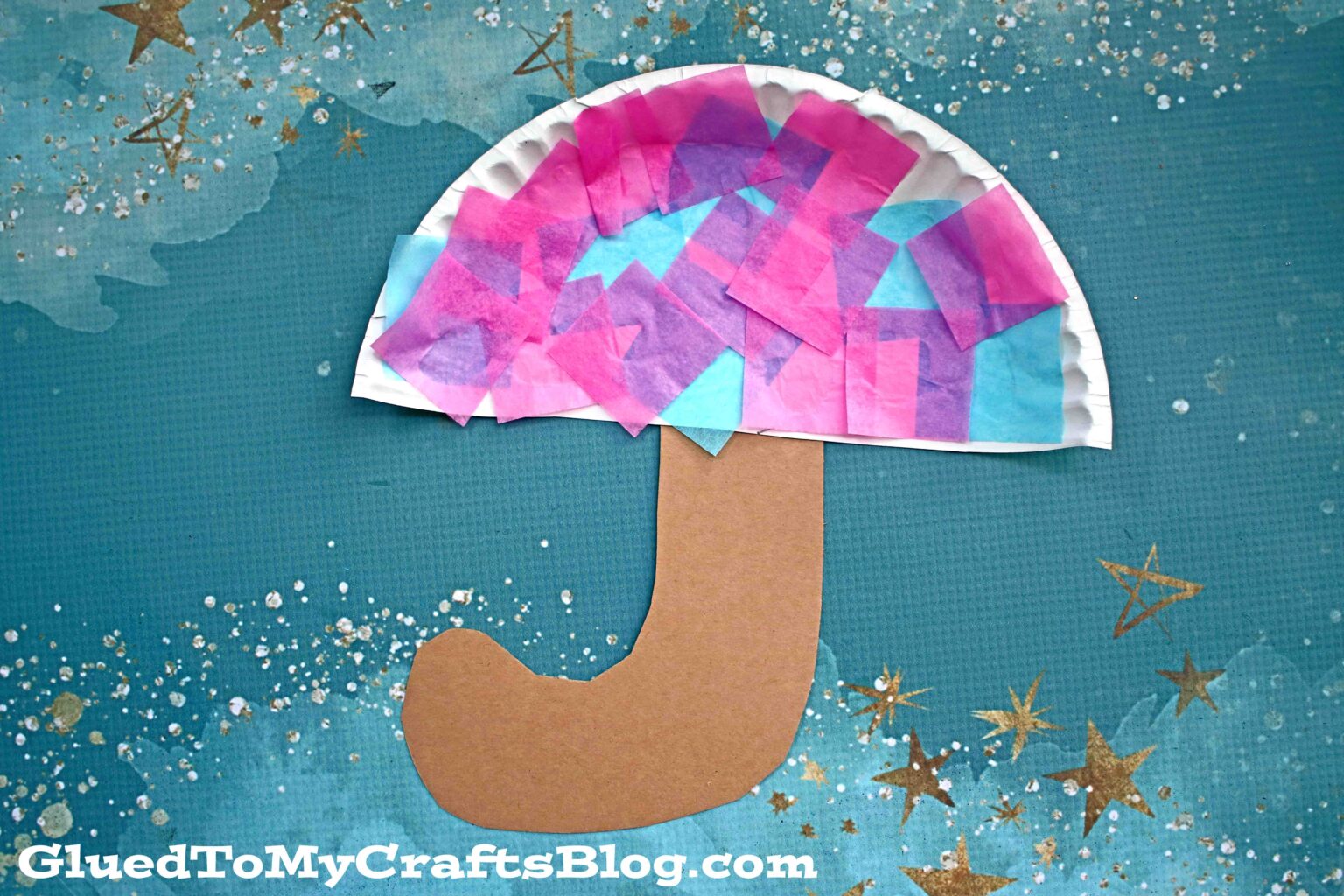 Paper Plate Umbrella Craft Idea