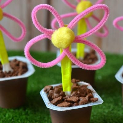 Semi-Homemade Flower Pot Pudding Cups