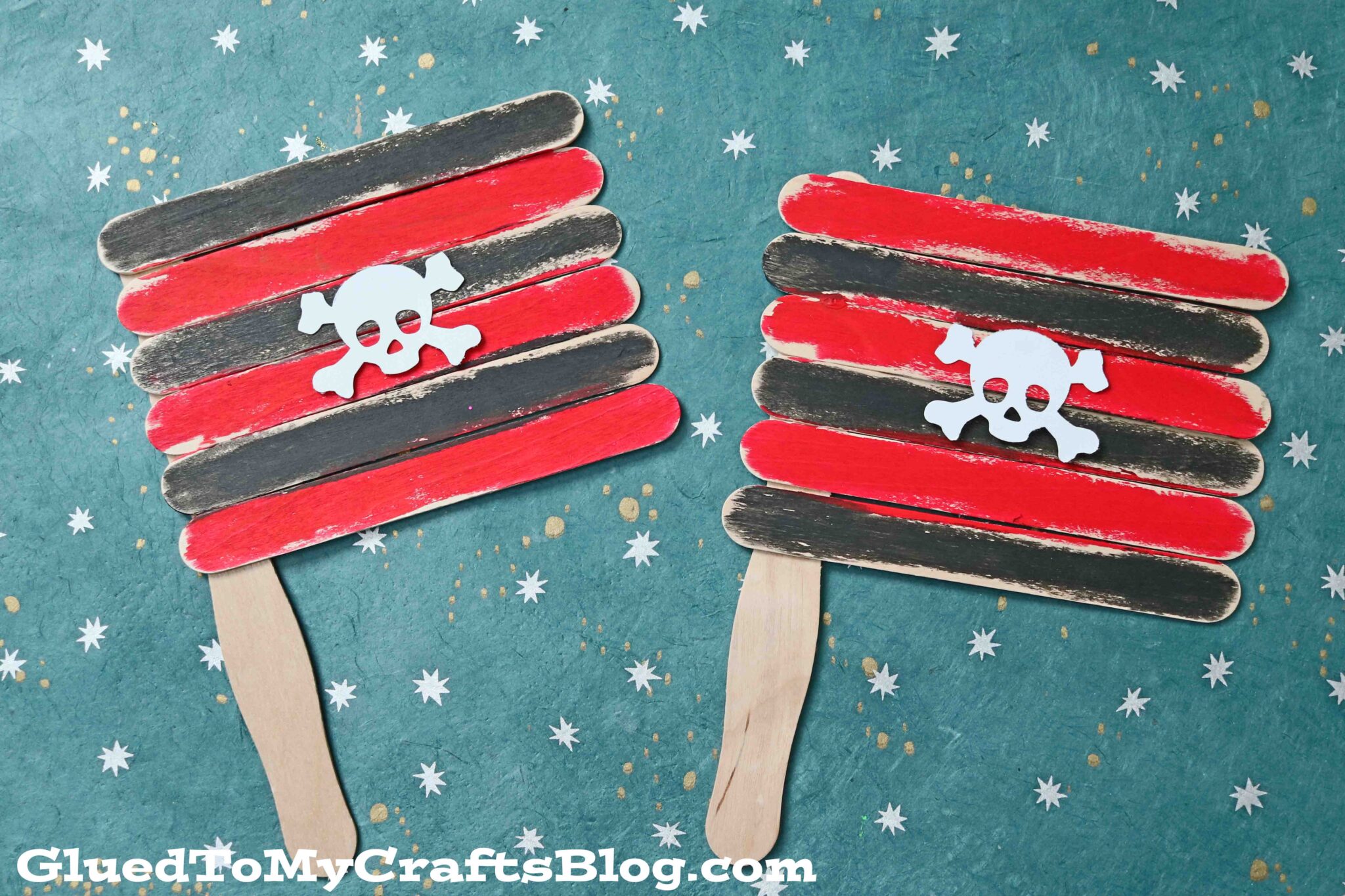 Popsicle Stick Pirate Flag Craft Idea