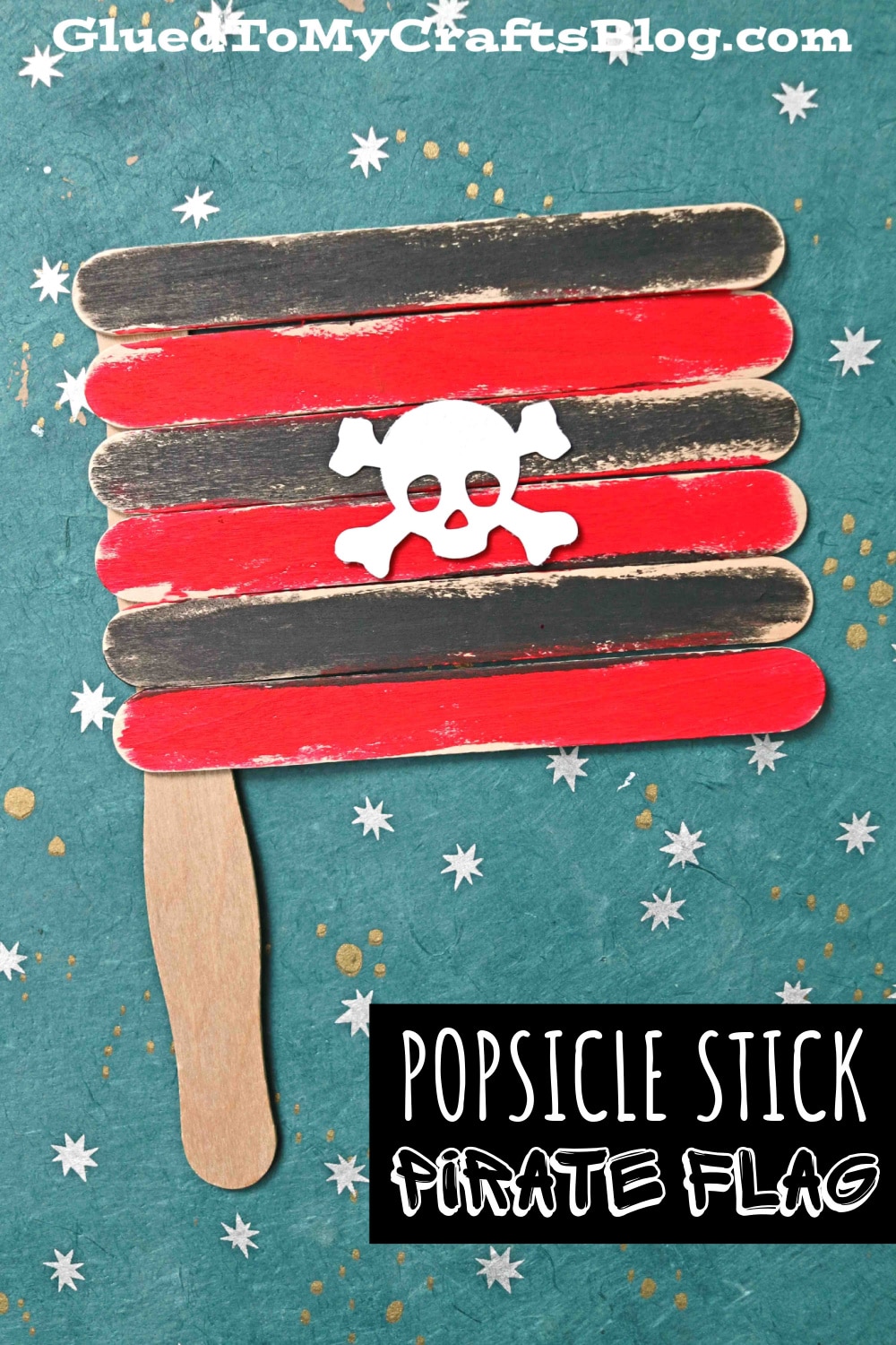 Popsicle Stick Pirate Flag Craft Idea