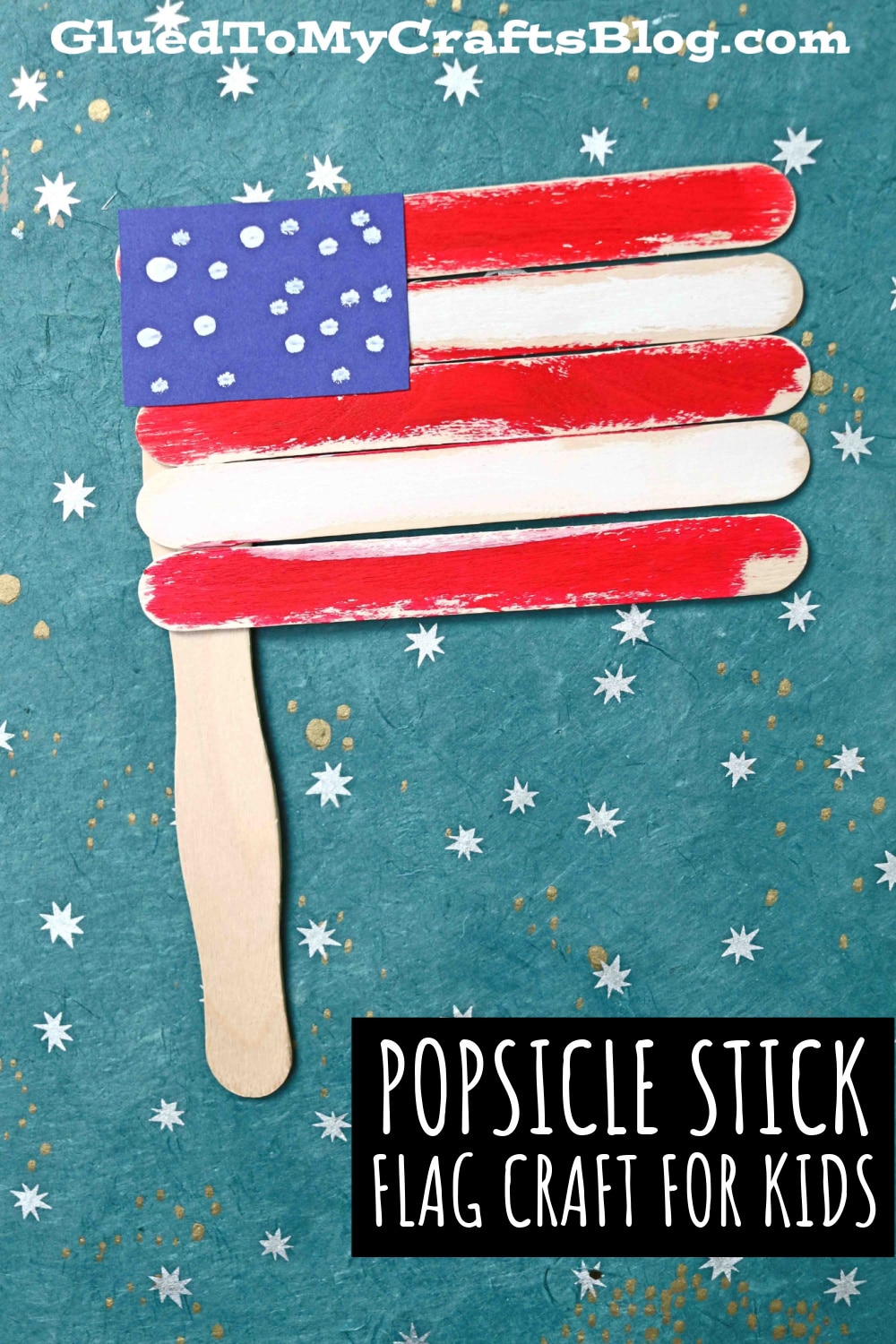 Super Quick Popsicle Stick Flags Craft