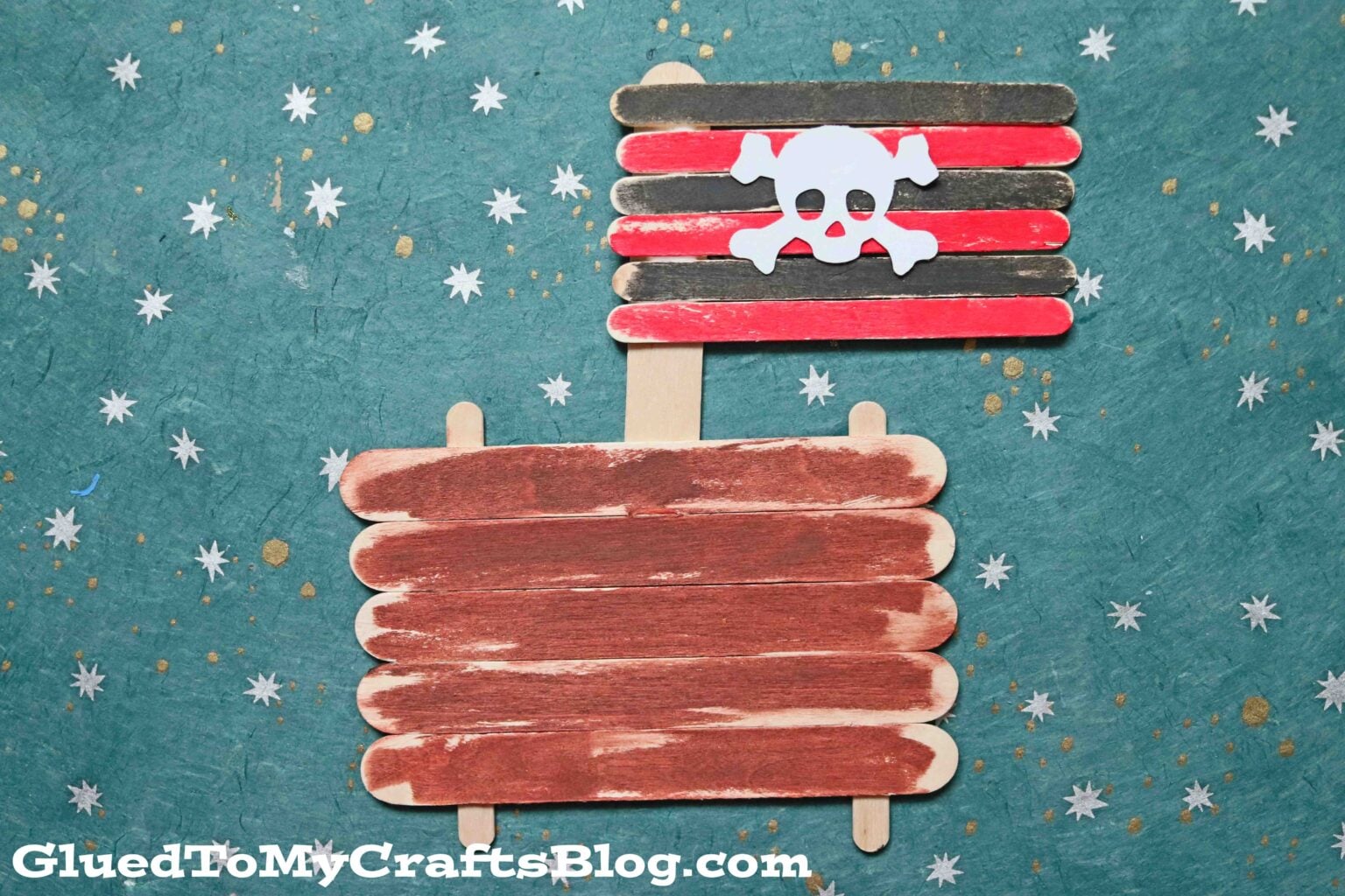 Popsicle Stick Pirate Ship Craft