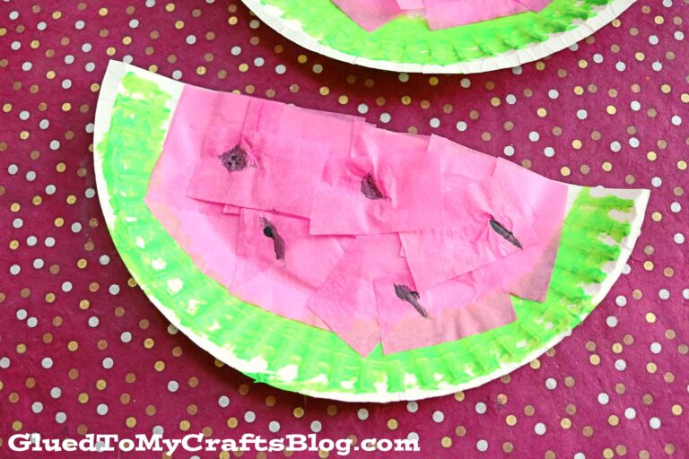 Paper Plate & Tissue Paper Watermelon Craft Idea