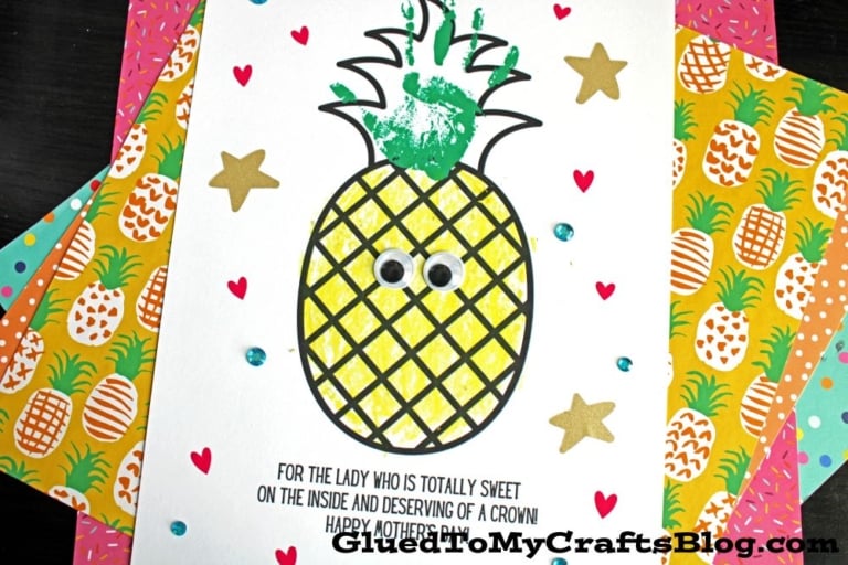 Handprint Pineapple Keepsake Idea For Mother's Day
