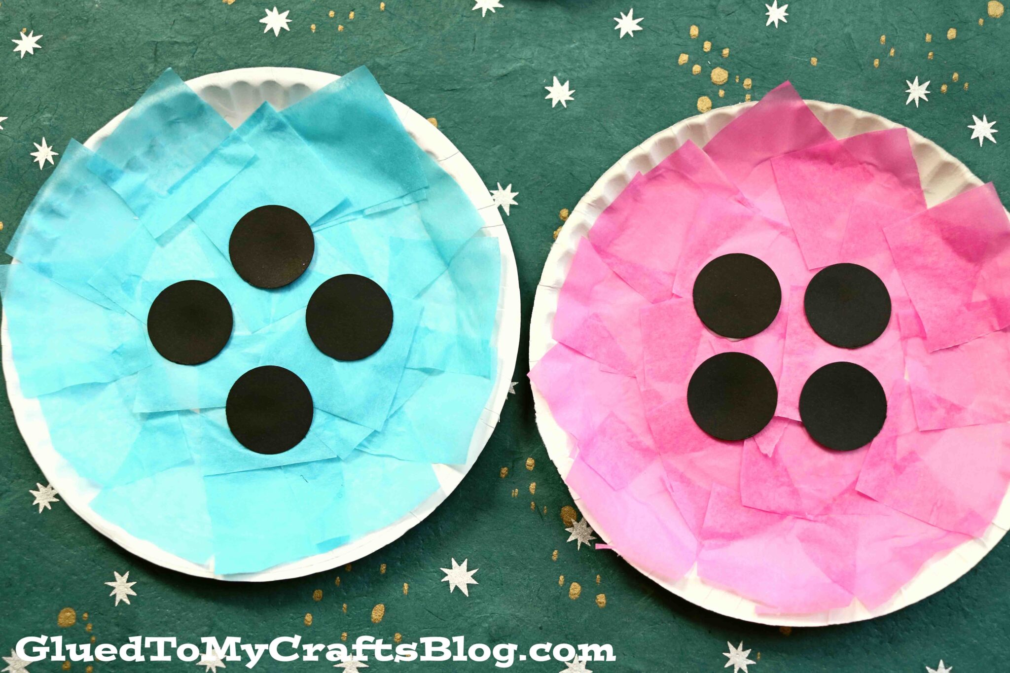 Tissue Paper and Paper Plate Button Craft