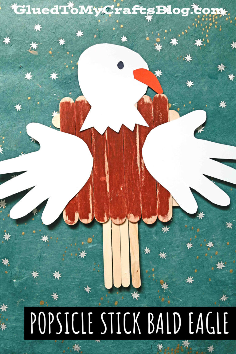 Popsicle Stick Bald Eagle Craft Idea For 4th of July
