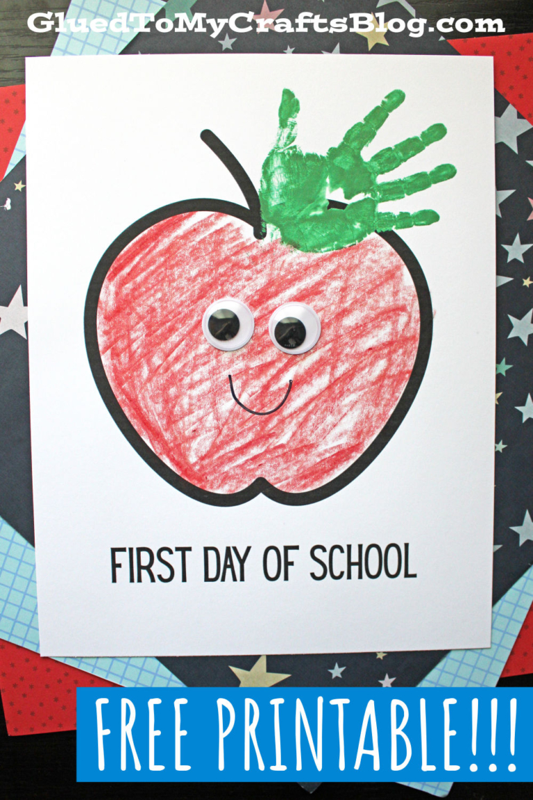 Back-to-School Apple Handprint Craft Idea for Kids