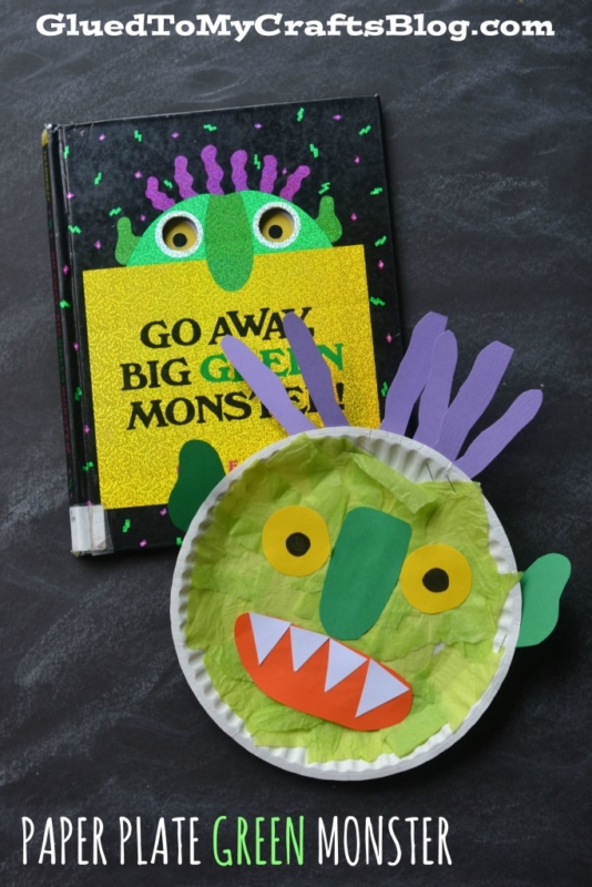 Paper Plate Green Monster Craft
