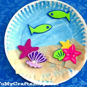 Mermaid In Paper Plate Clam Craft