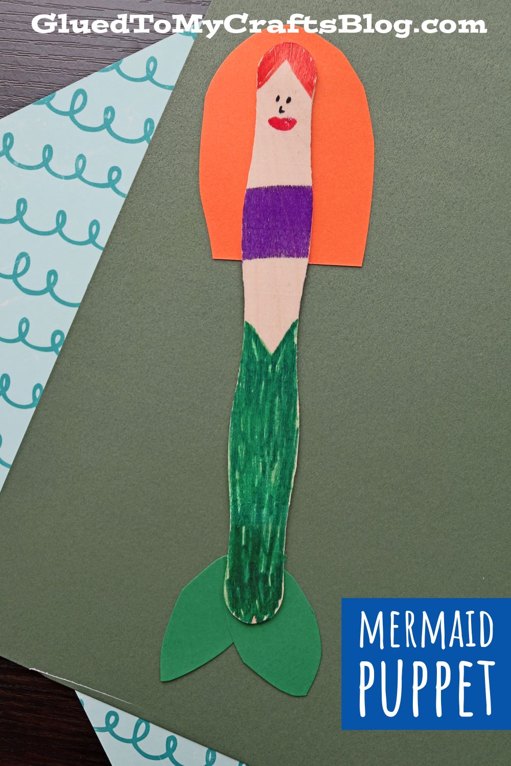 Wavy Popsicle Stick Mermaid