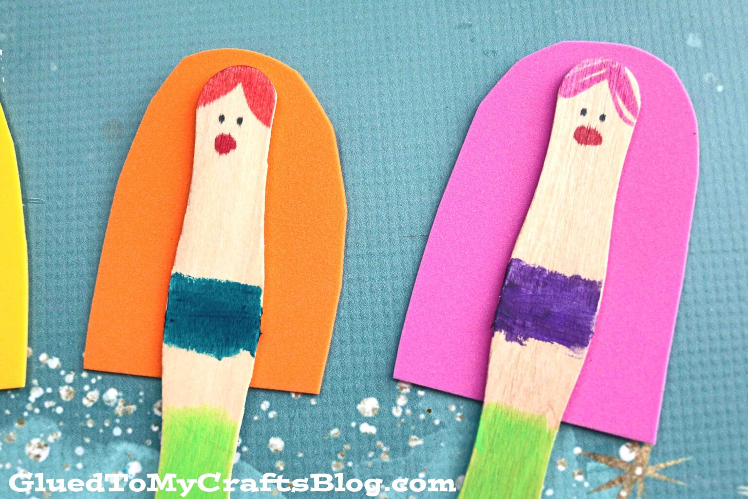 Wavy Popsicle Stick Mermaid Craft Idea