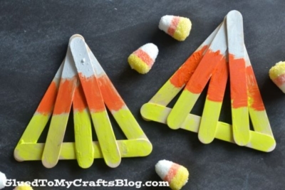 Popsicle Stick Candy Corn Craft for Kids
