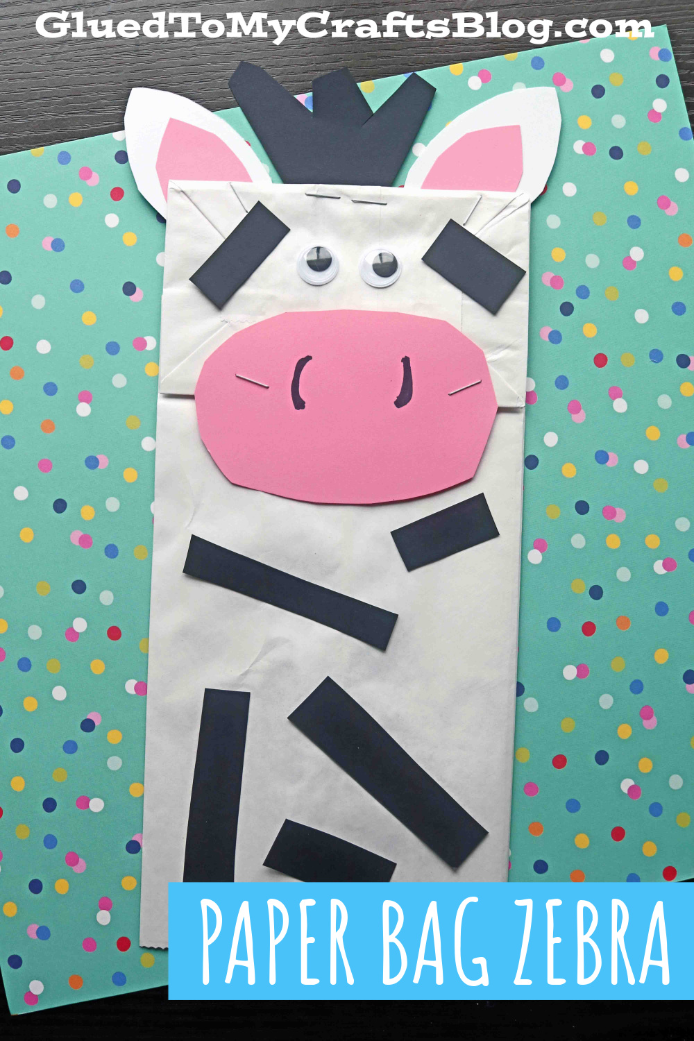 Paper Bag Zebra Puppet Craft
