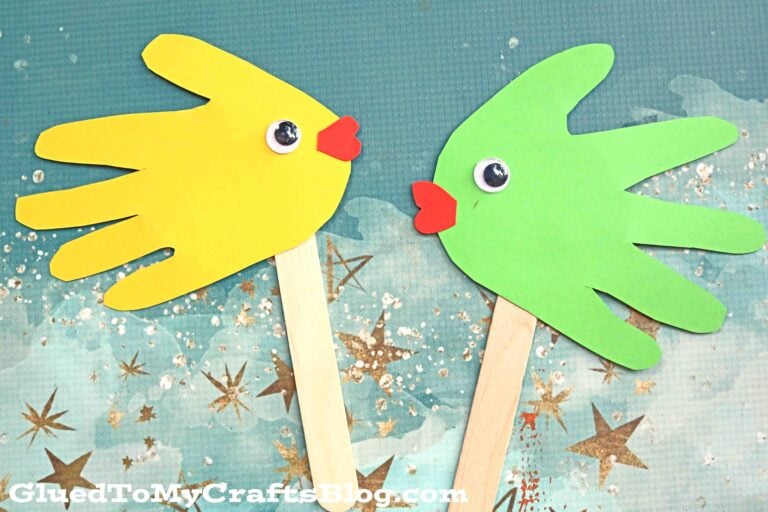 Handprint Fish Puppets - Craft Idea For Kids
