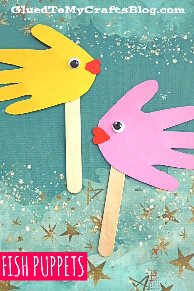 Handprint Fish Puppets - Craft Idea For Kids