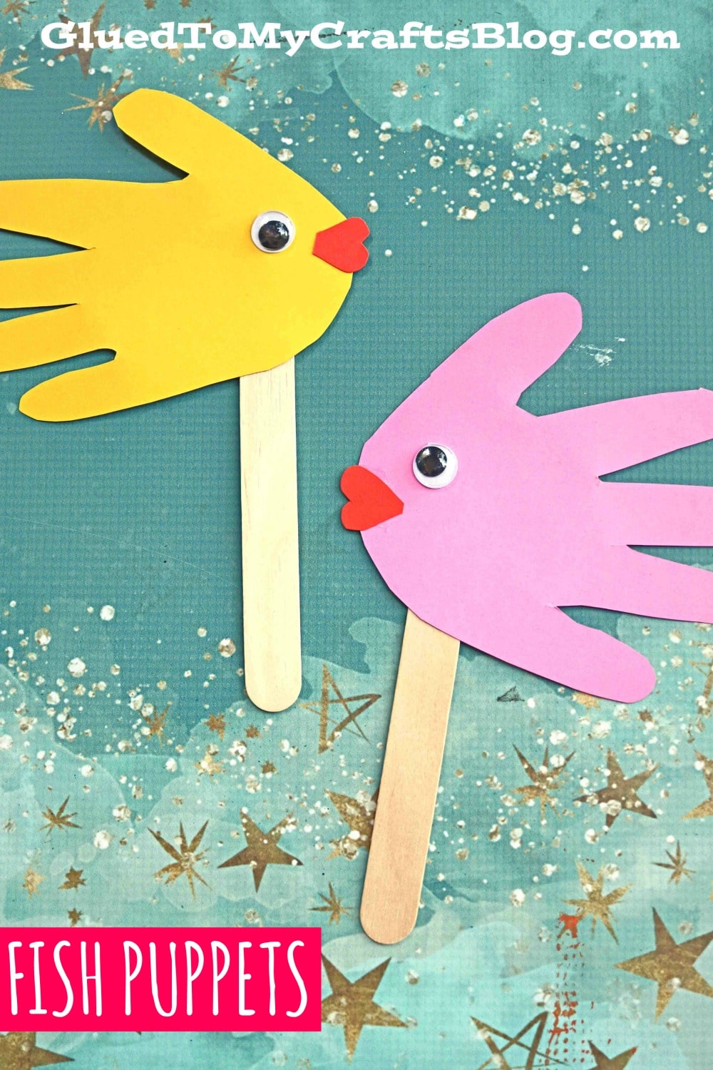 Handprint Fish Puppets - Craft Idea For Kids