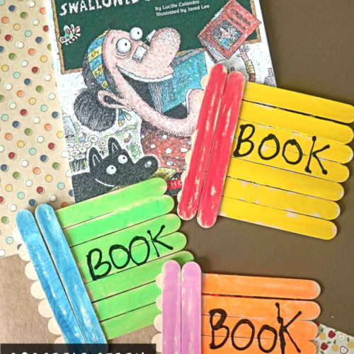 Popsicle Stick Books - There Was An Old Lady Inspired Craft