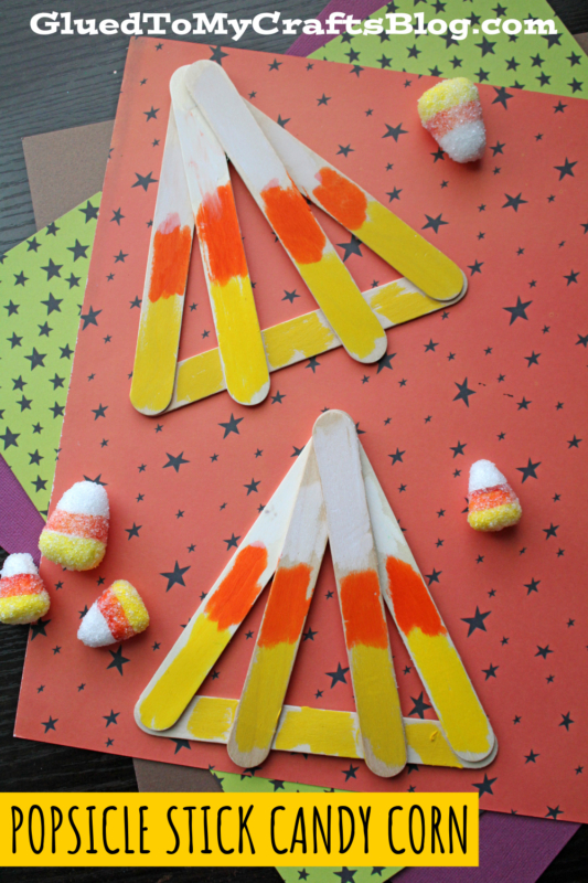 Popsicle Stick Candy Corn Craft for Kids