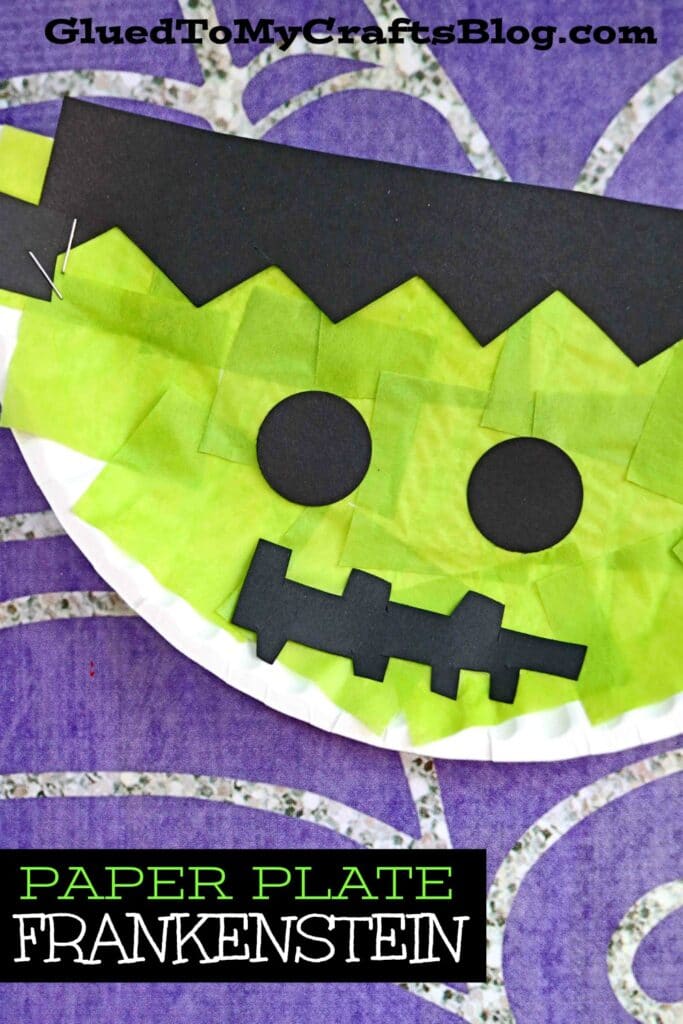 Tissue Paper & Paper Plate Frankenstein