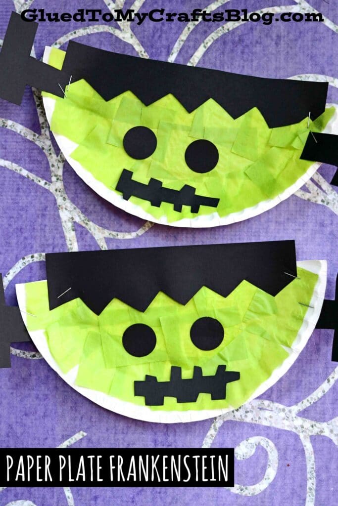 Tissue Paper & Paper Plate Frankenstein