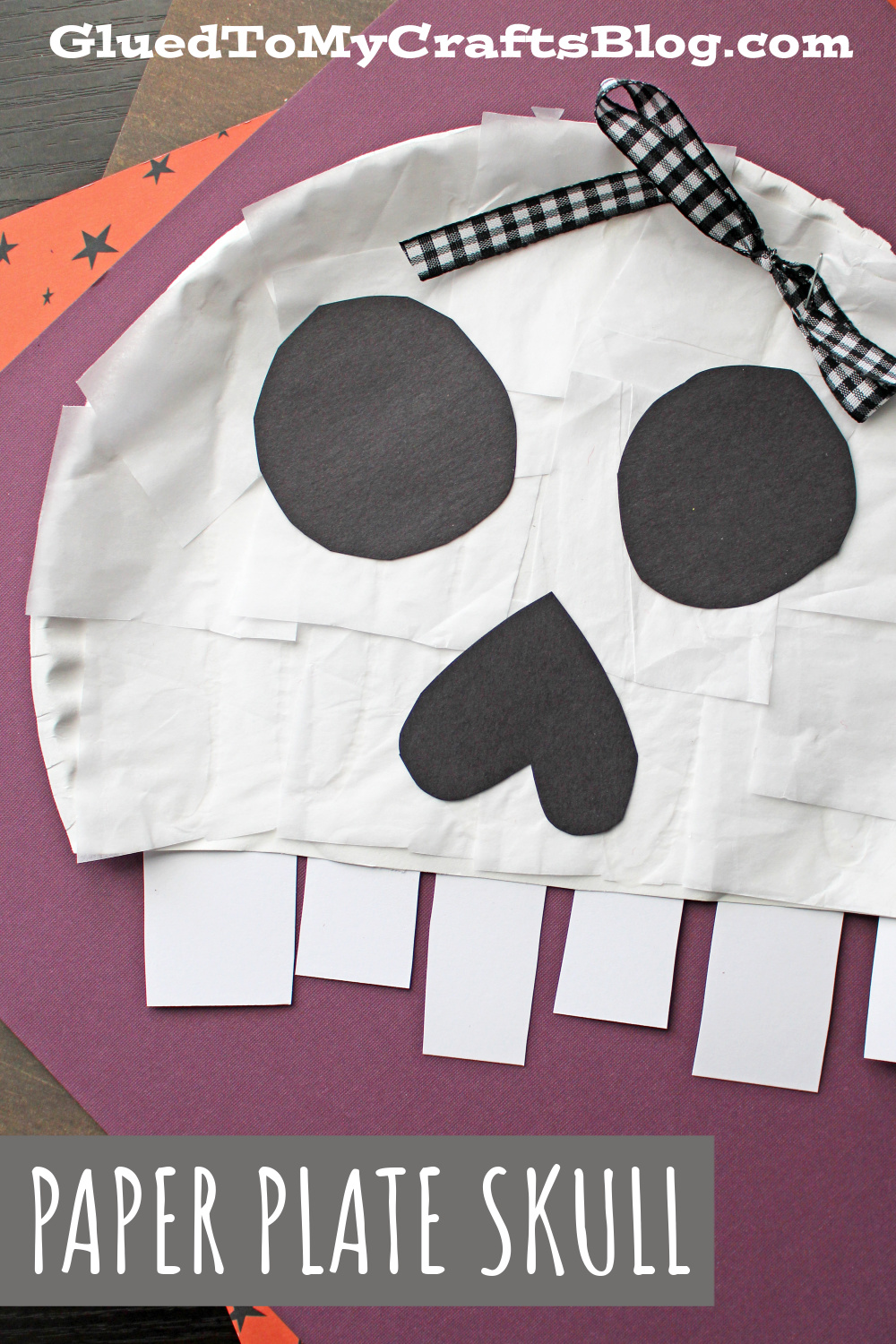 Paper Plate Skull Craft Idea For Halloween